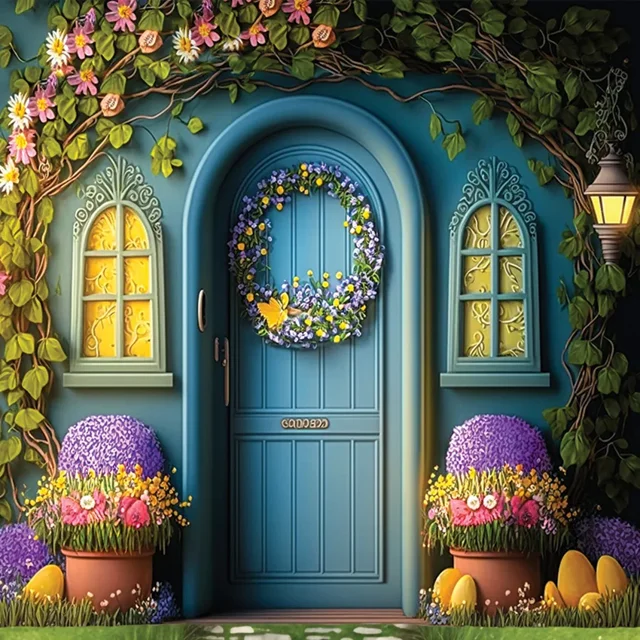 Spring Easter Cottage Flower Kids Birthday Party Cake Smash Portrait r ...