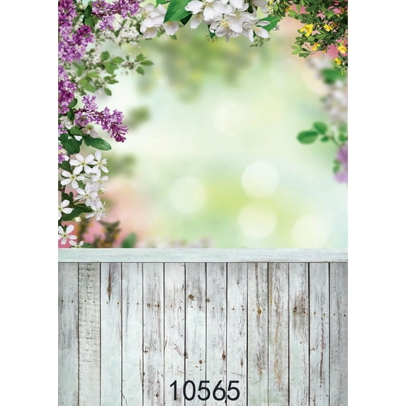 Spring Easter Day Photography Background Flower Bokeh Wall Wood Floor Vinyl Backdrop Studio ...