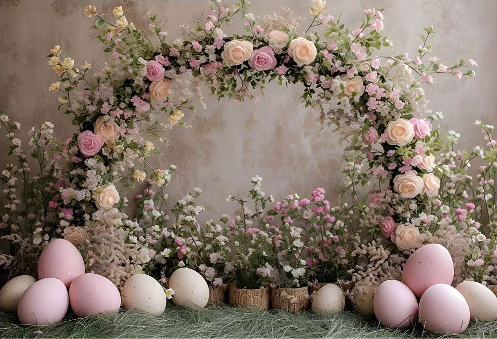 Spring Easter Eggs Arch Flowers Garden Child Birthday Party Portrait r ...