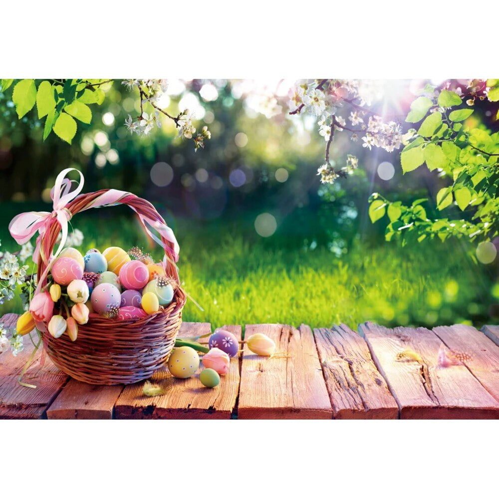 Spring Easter Eggs Photography Background Fairy Tale Chalet Garden ...