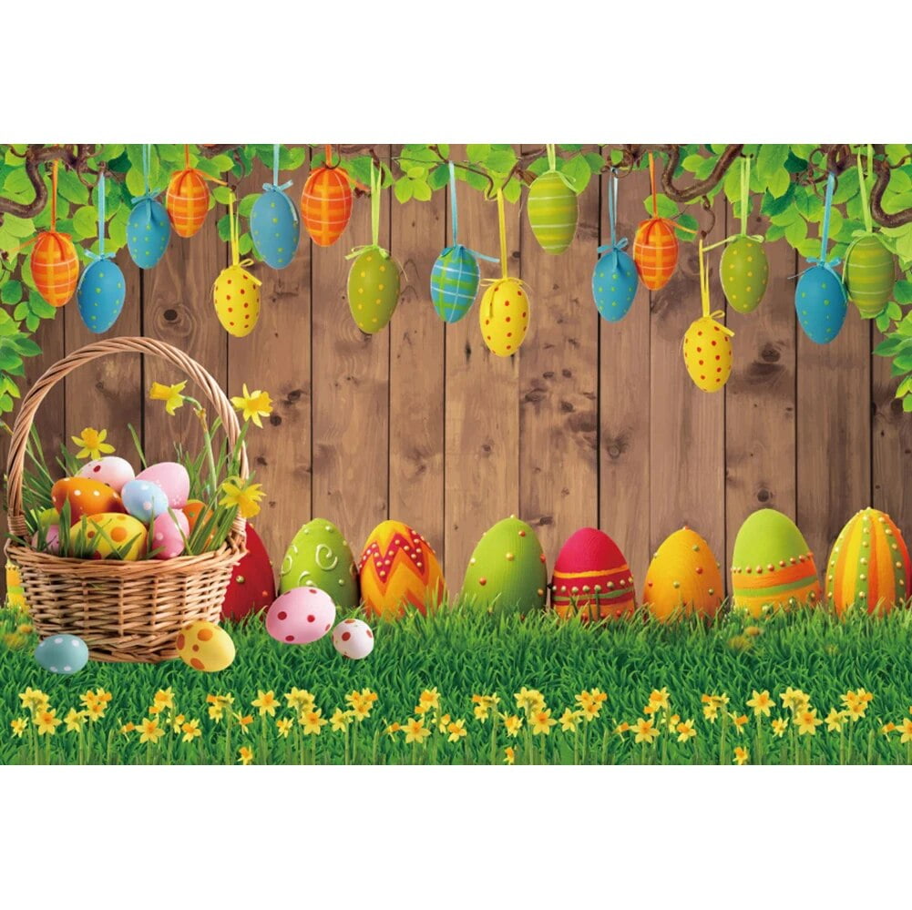 Spring Easter Festival Decor Poster Backdrop For Photography Green ...