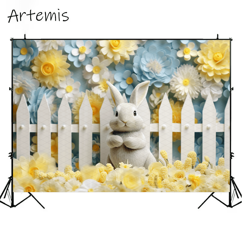 Spring Easter Photography Backdrop Floral bunny Garden Cake Smash Baby ...