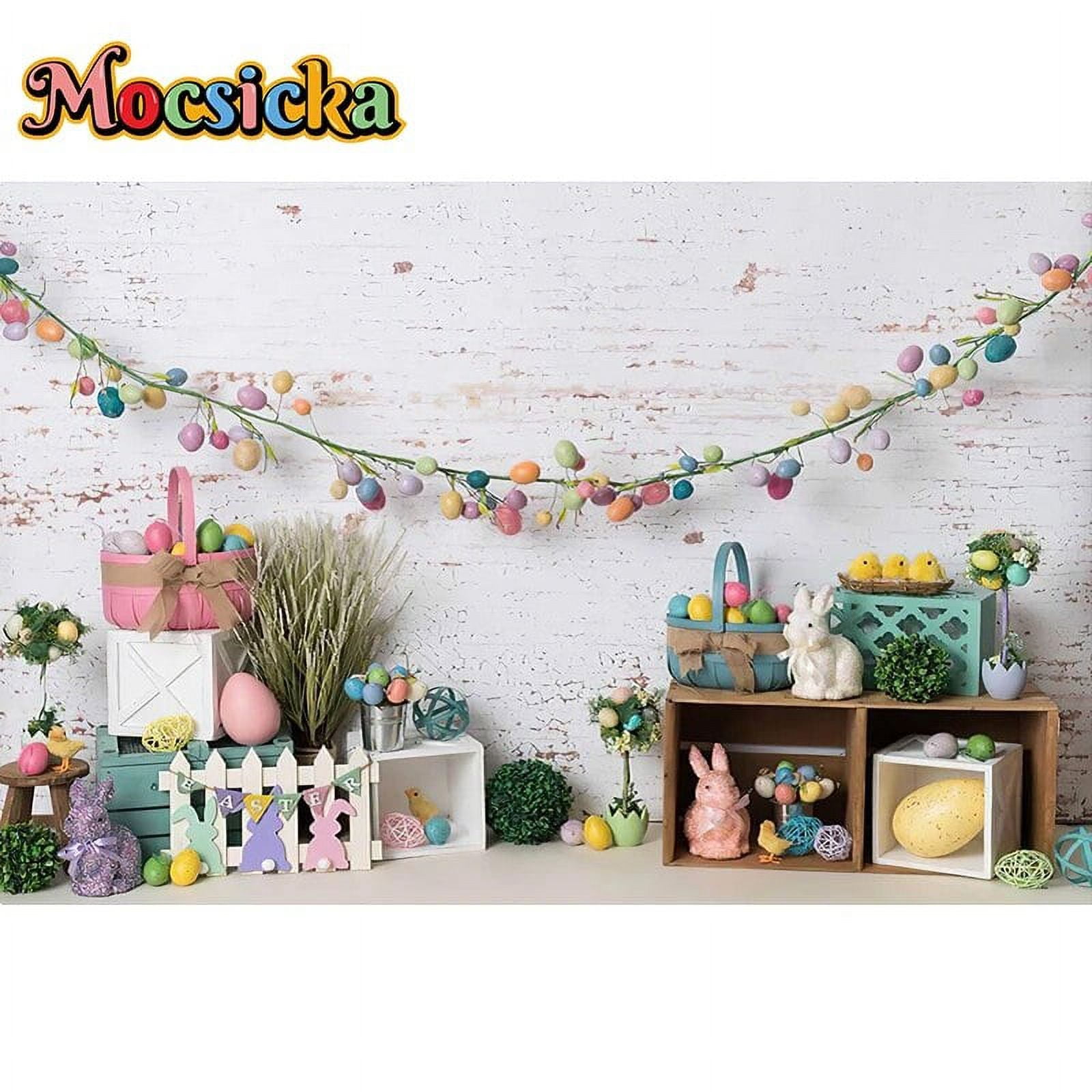 Spring Easter Photography Background Green Grass Flowers Easter Eggs ...