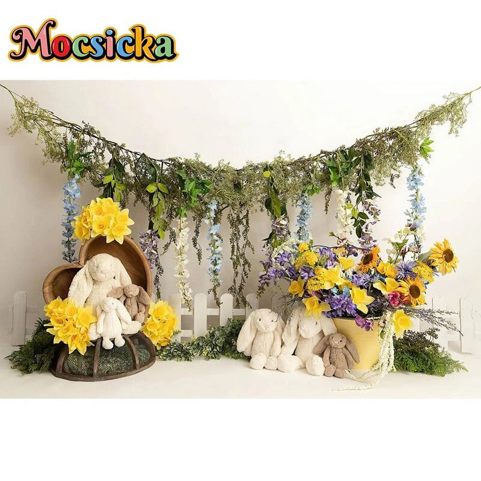 Spring Easter Photography Background Green Grass Flowers Easter Eggs ...