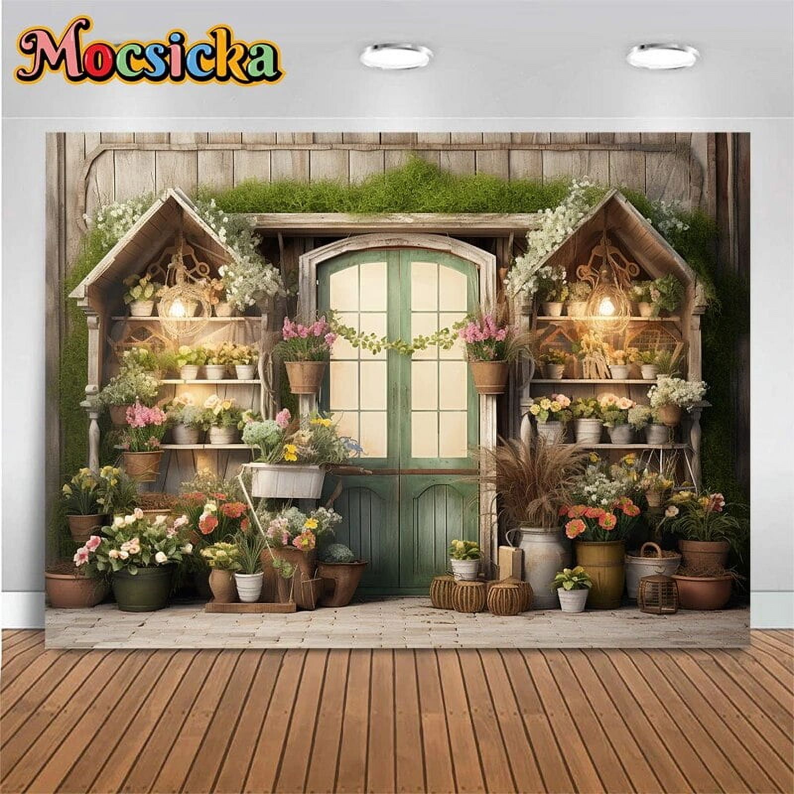 Spring Easter Rabbit Background For Photography Green Plant Flower Baby ...