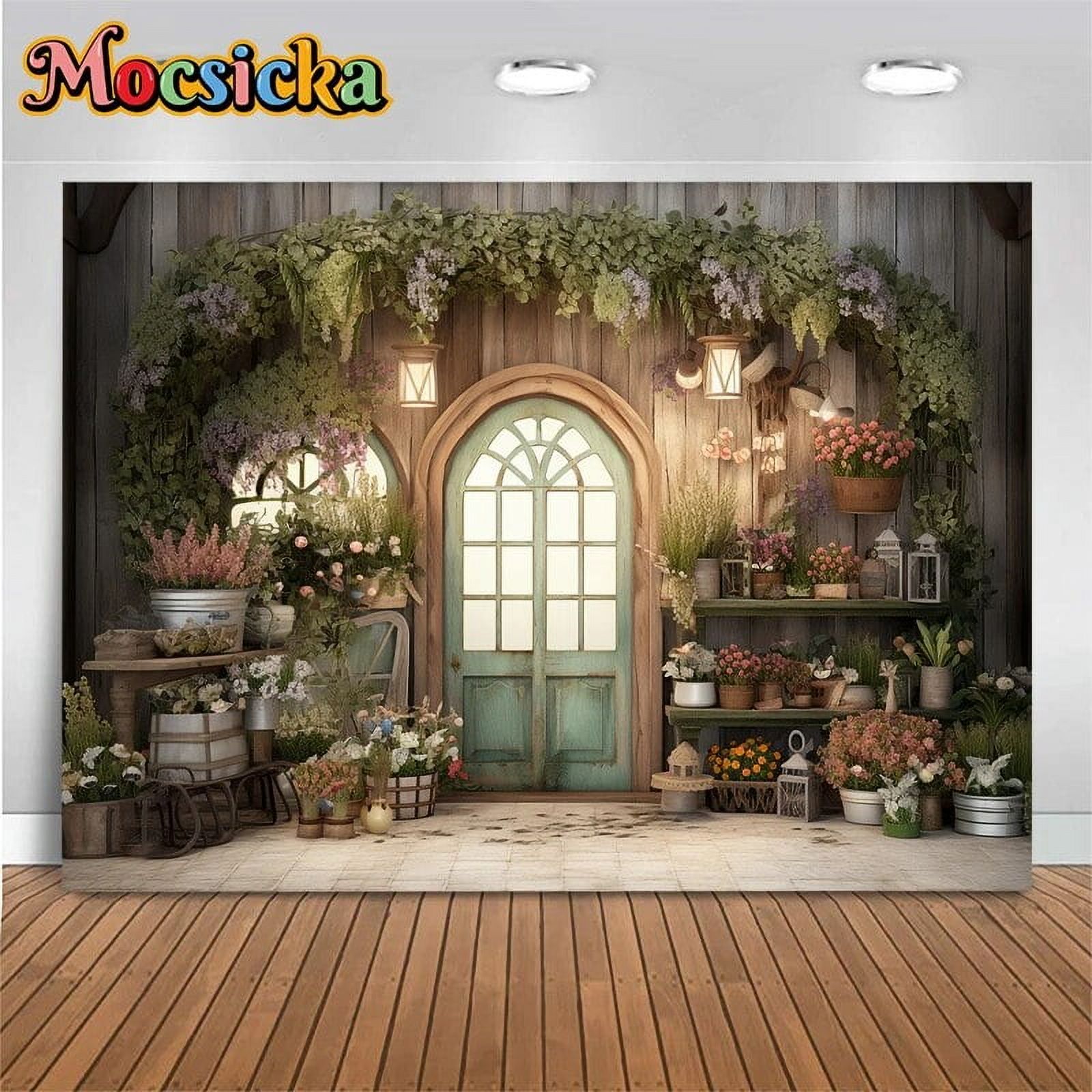 Spring Easter Rabbit Background For Photography Green Plant Flower Baby ...