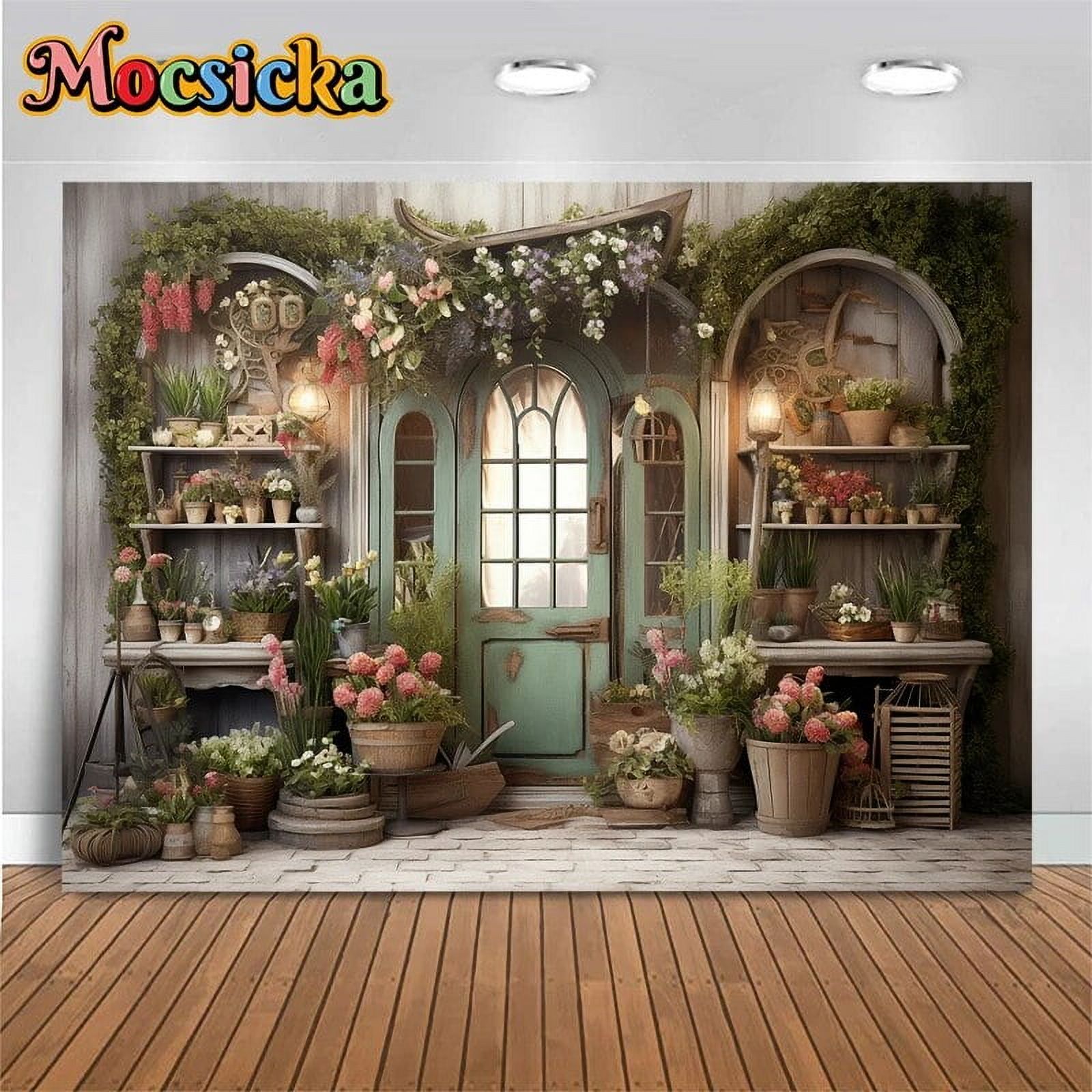 Spring Easter Rabbit Background For Photography Green Plant Flower Baby ...