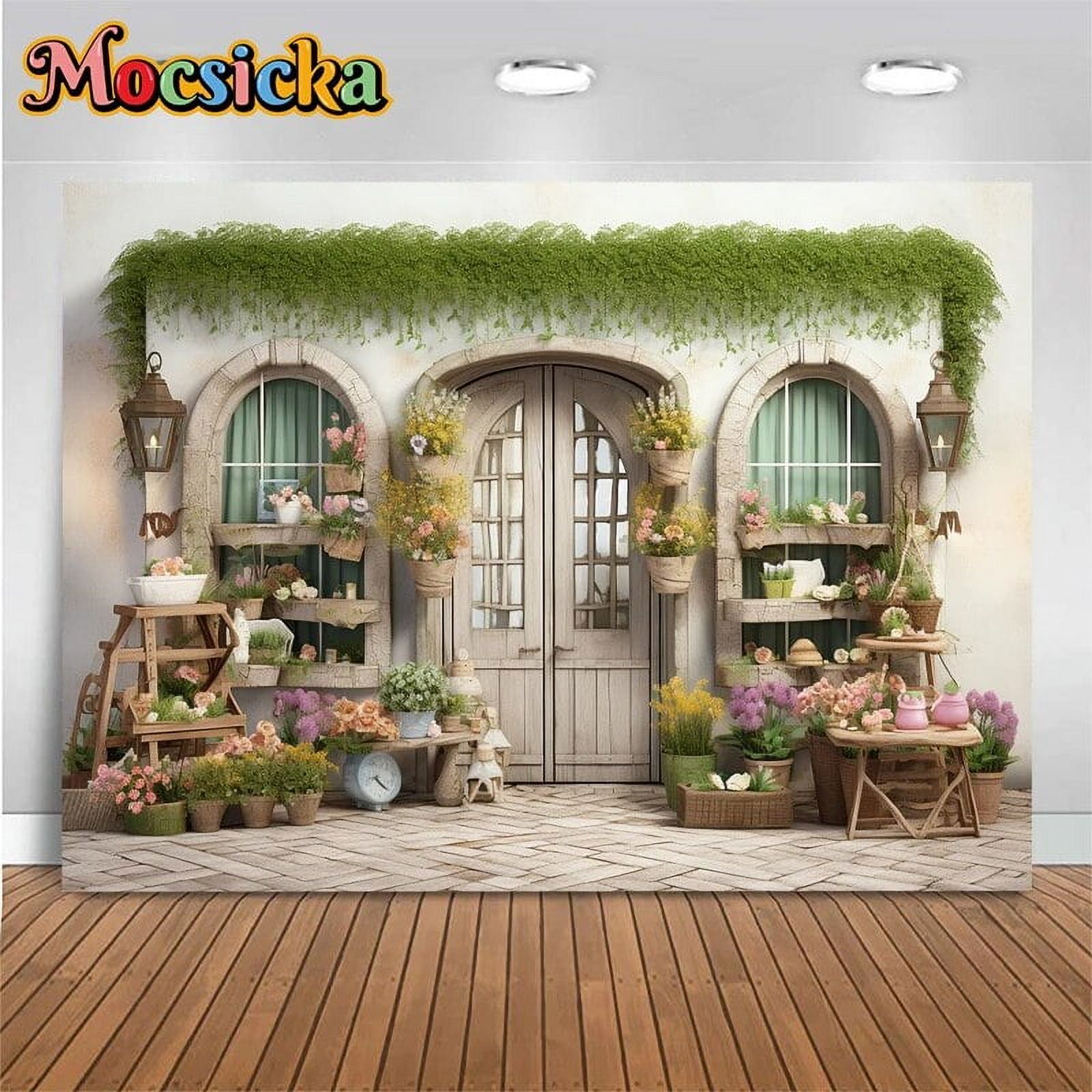 Spring Easter Rabbit Background For Photography Green Plant Flower Baby ...