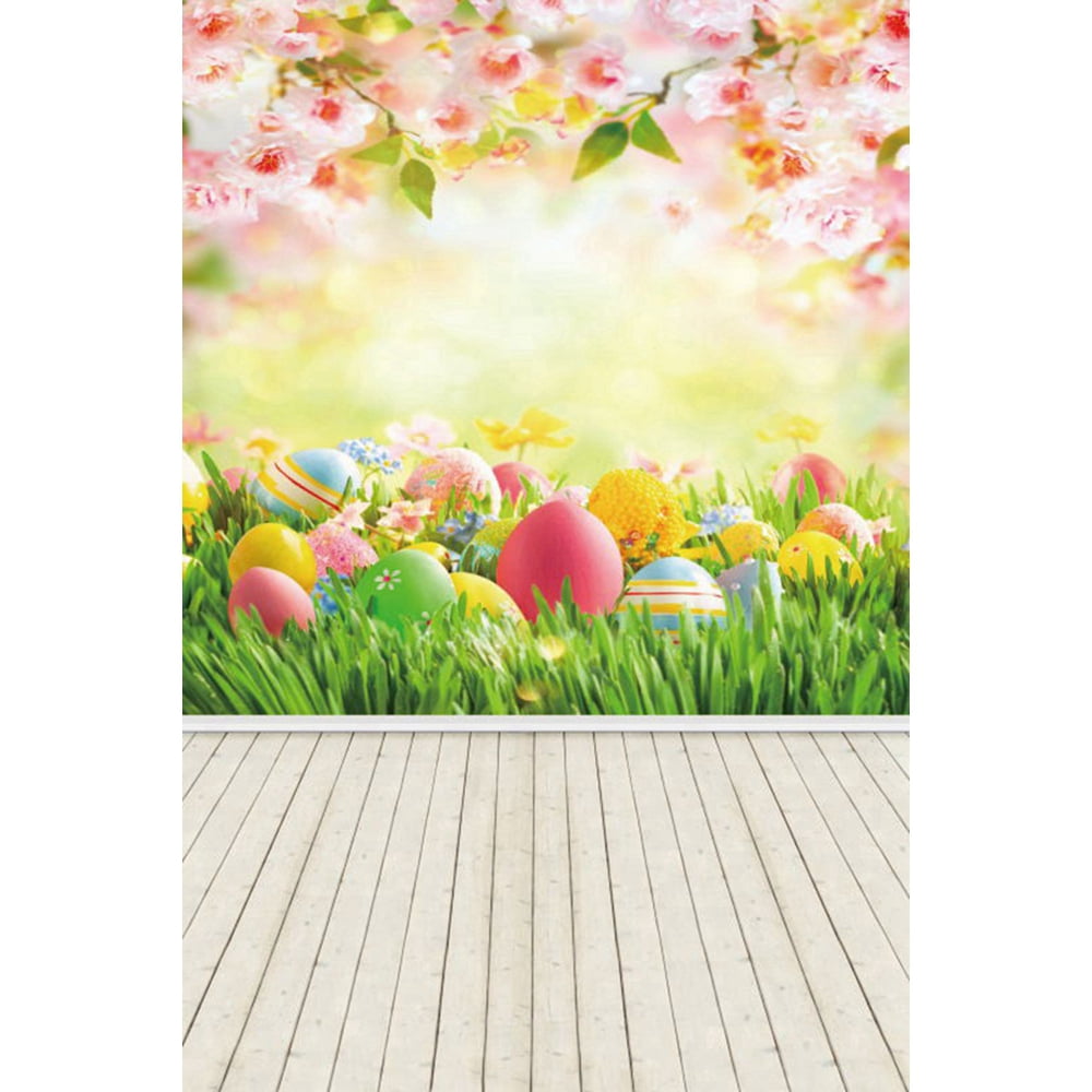 Spring Easter Rabbit Flower Eggs Wood Floor Newborn Baby Shower ...
