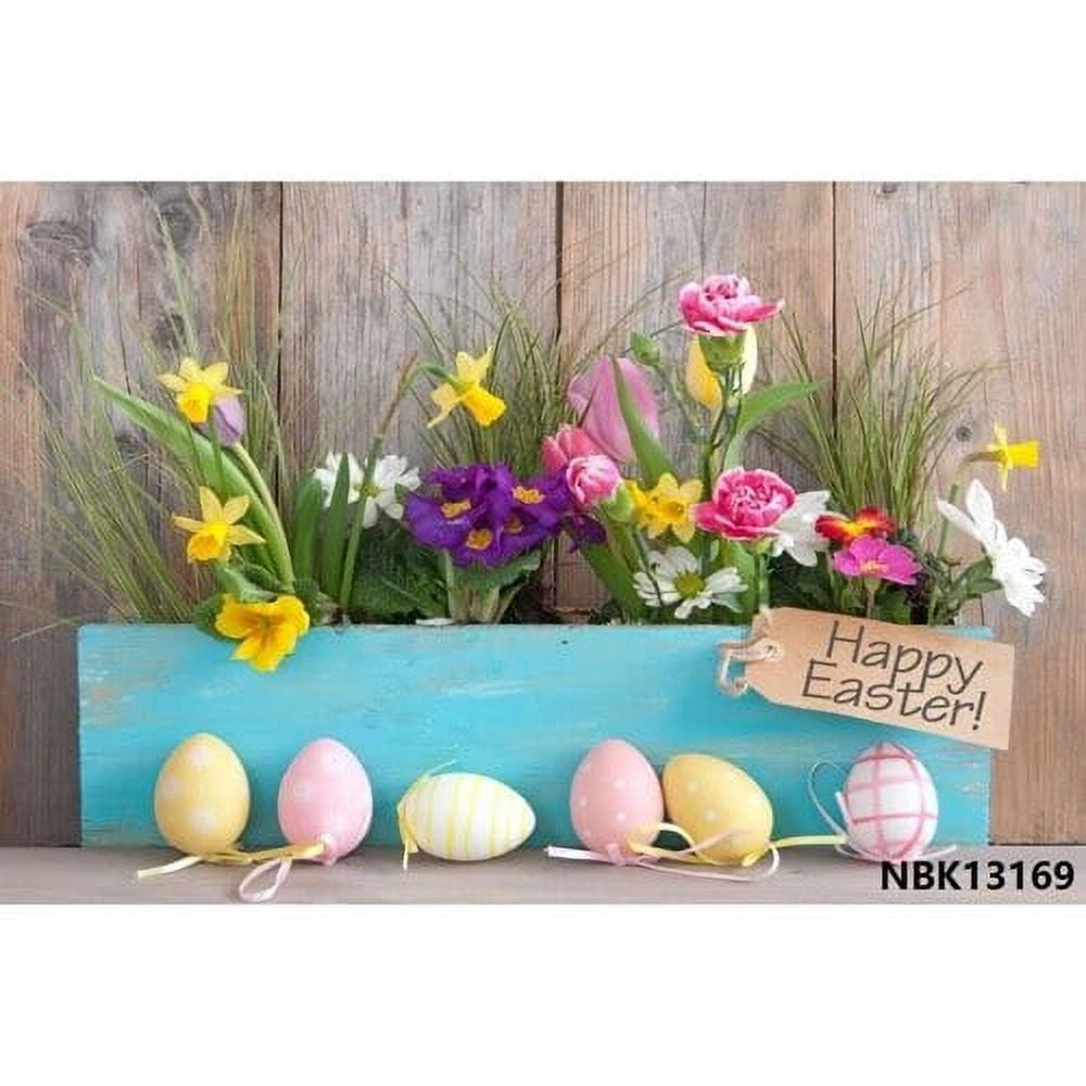 Spring Easter Rabbit Wood Floor Flower Newborn Baby Shower Birthday ...