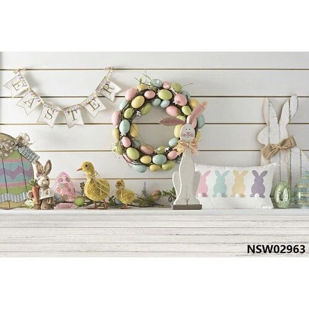 Spring Easter Rabbit Wood Floor Flower Newborn Baby Shower Birthday ...
