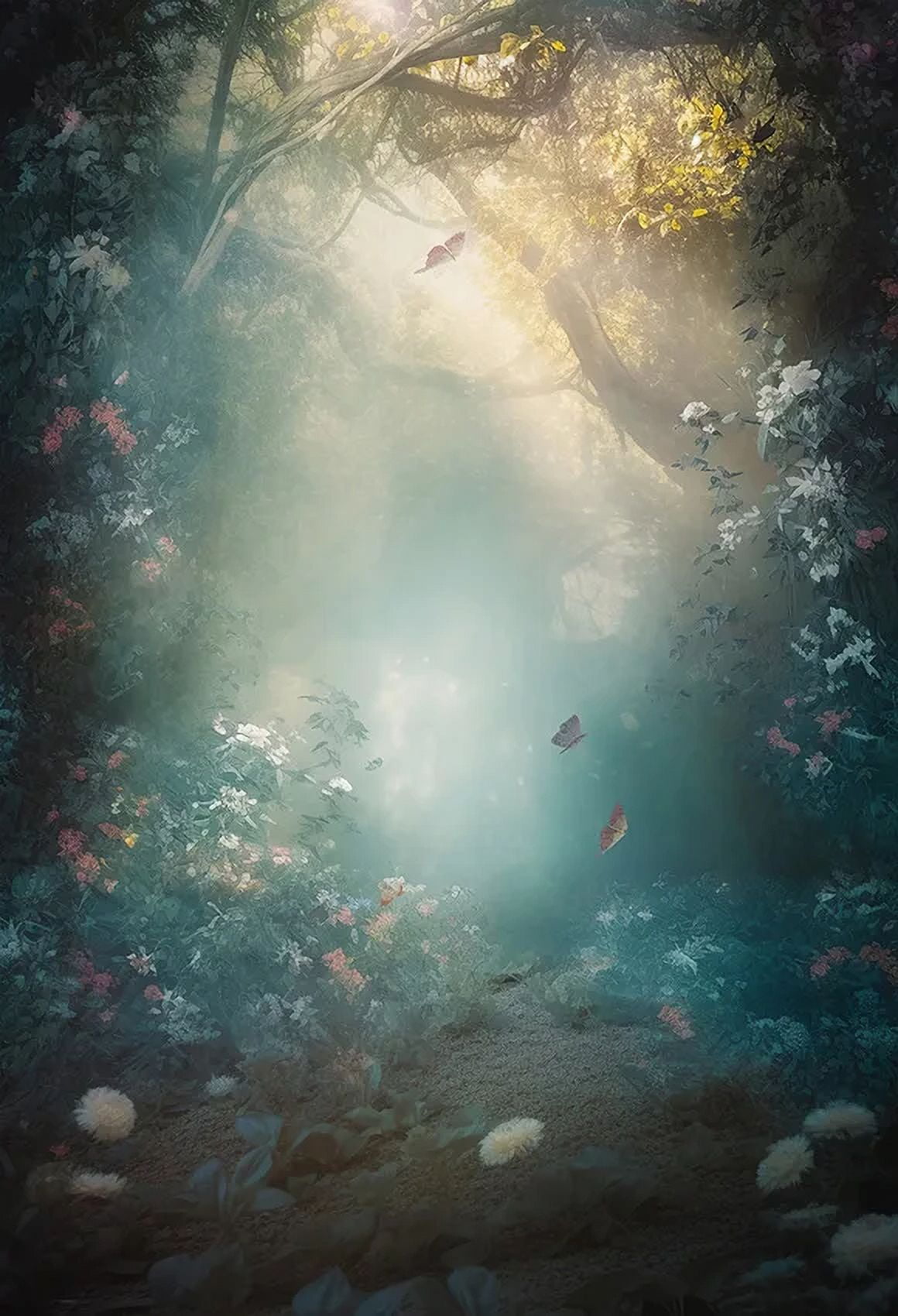 Spring Easter Wonderland Forest Floral Kids Birthday Party Portrait r ...