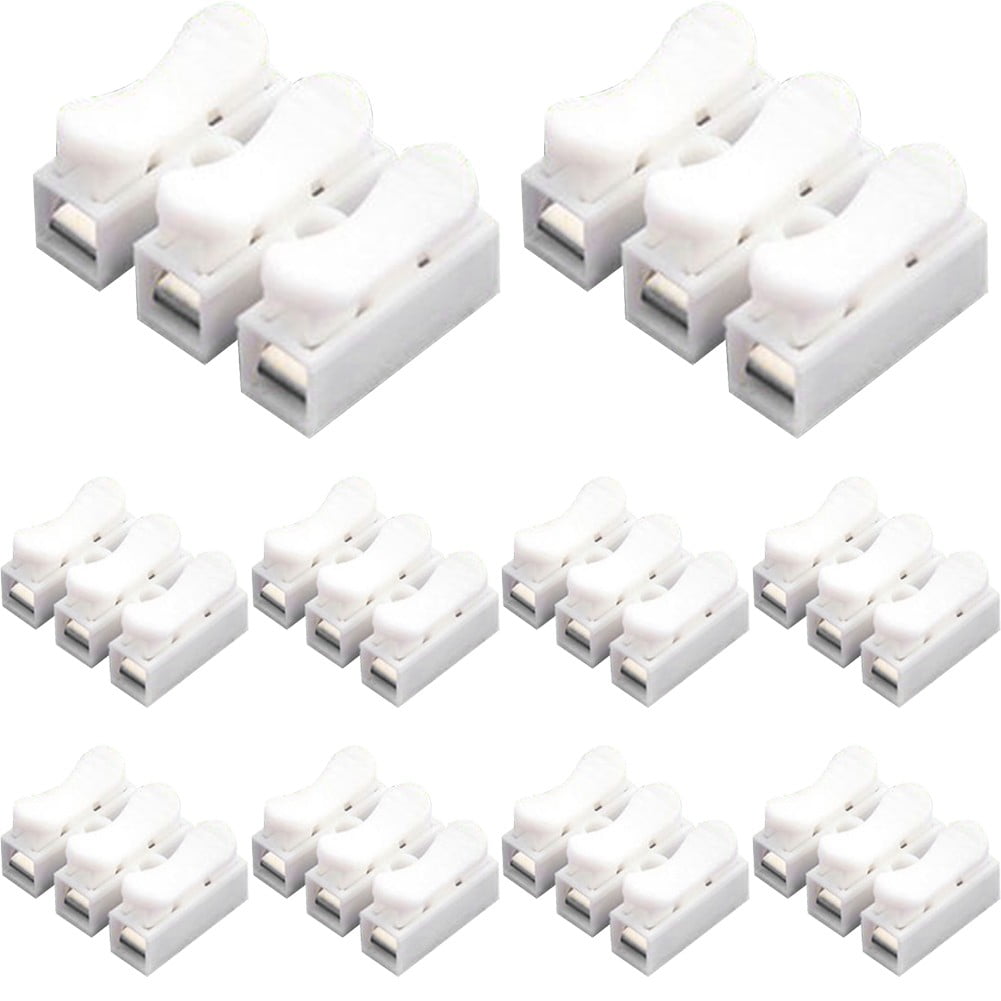Spring Electrical Connectors Wire Terminal Block Clamp Cable Reusable 3 ...