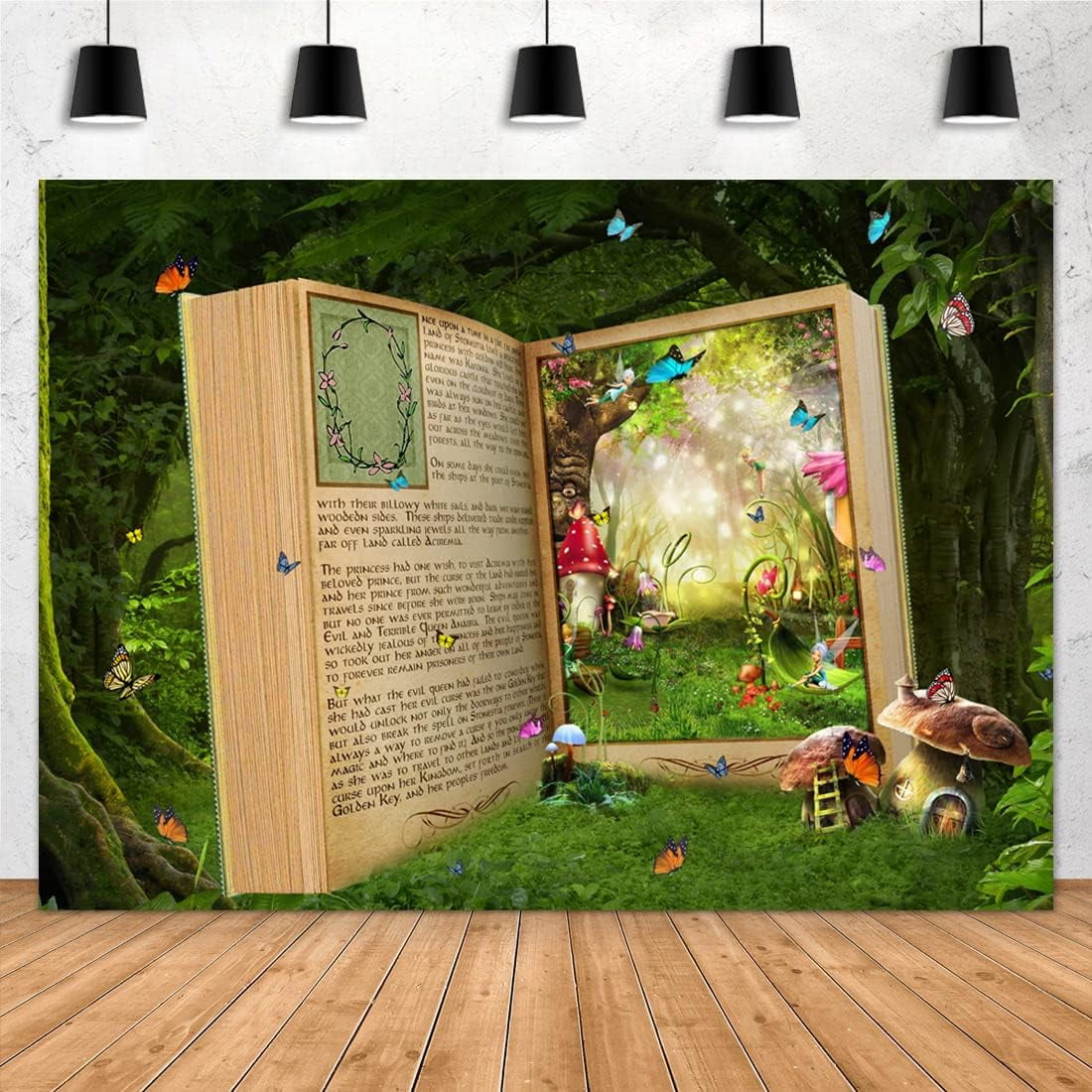 Spring Enchanted Forest Photography Backdrop Magic Fairy Tale Mushroom ...