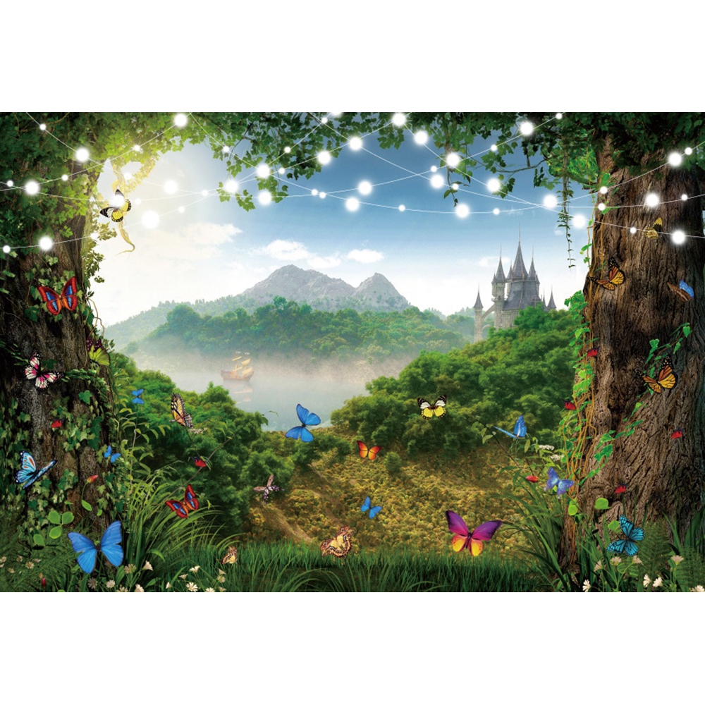 Spring Enchanted Garden Backdrop Forest Fairy Wonderland Baby Shower ...