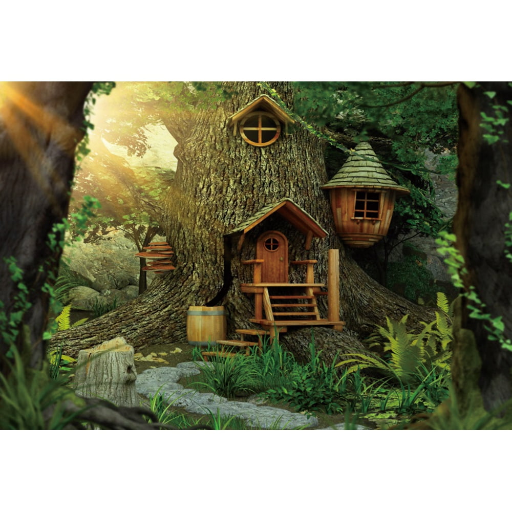 Spring Enchanted Garden Backdrop Forest Fairy Wonderland Baby Shower ...