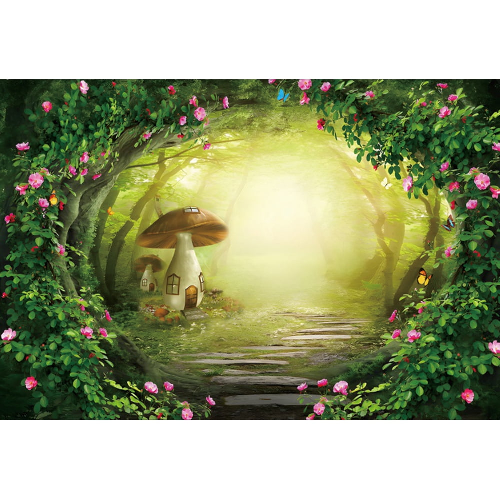 Spring Enchanted Garden Backdrop Forest Fairy Wonderland Baby Shower ...