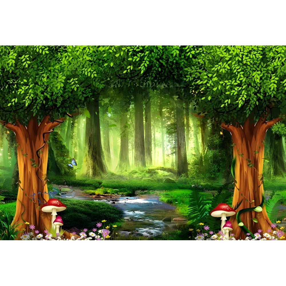 Spring Enchanted Garden Backdrop Forest Fairy Wonderland Baby Shower ...