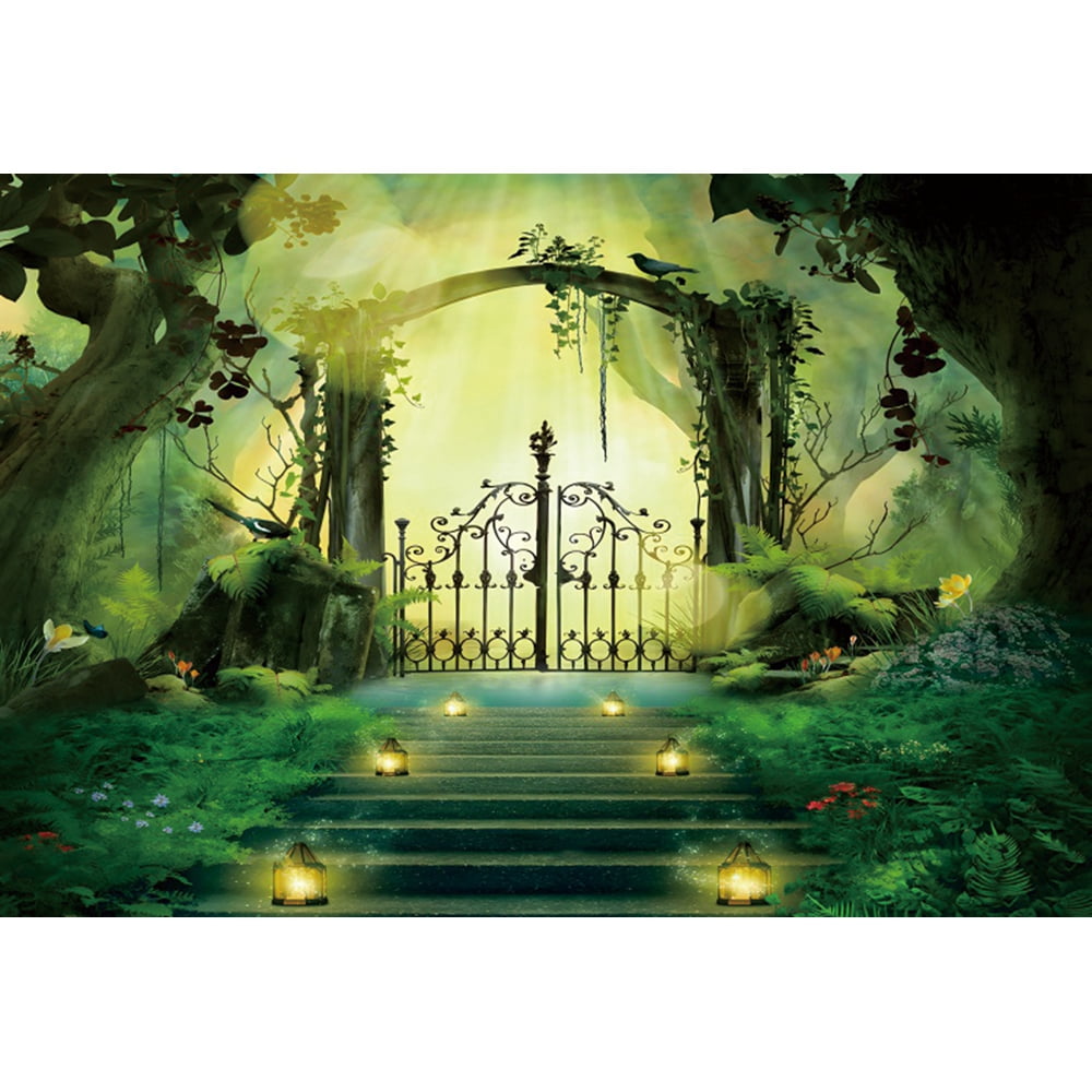 Spring Enchanted Garden Backdrop Forest Fairy Wonderland Baby Shower ...