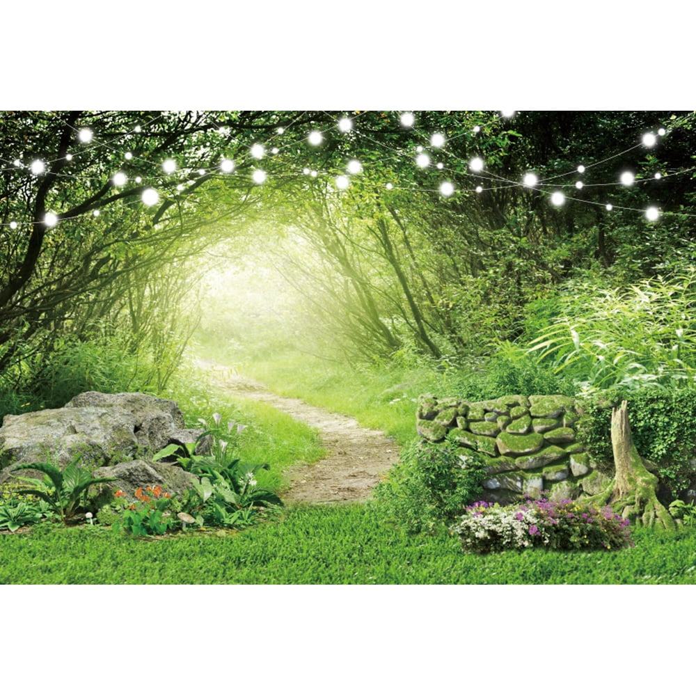 Spring Enchanted Garden Backdrop Forest Fairy Wonderland Baby Shower ...