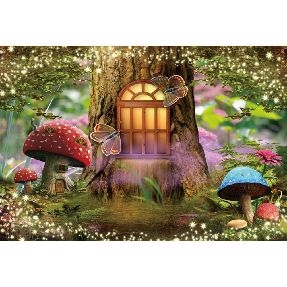 Spring Enchanted Garden Backdrop Forest Fairy Wonderland Baby Shower ...