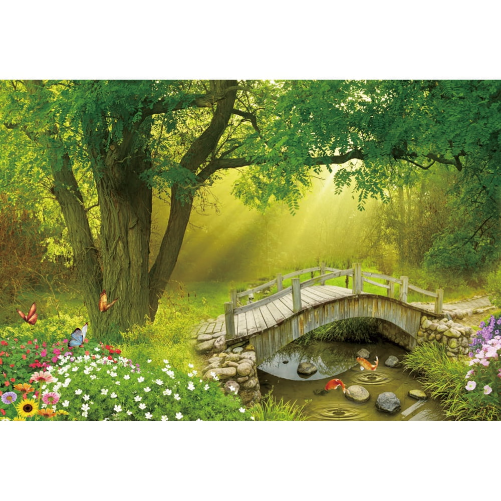 Spring Enchanted Garden Backdrop Forest Fairy Wonderland Baby Shower ...