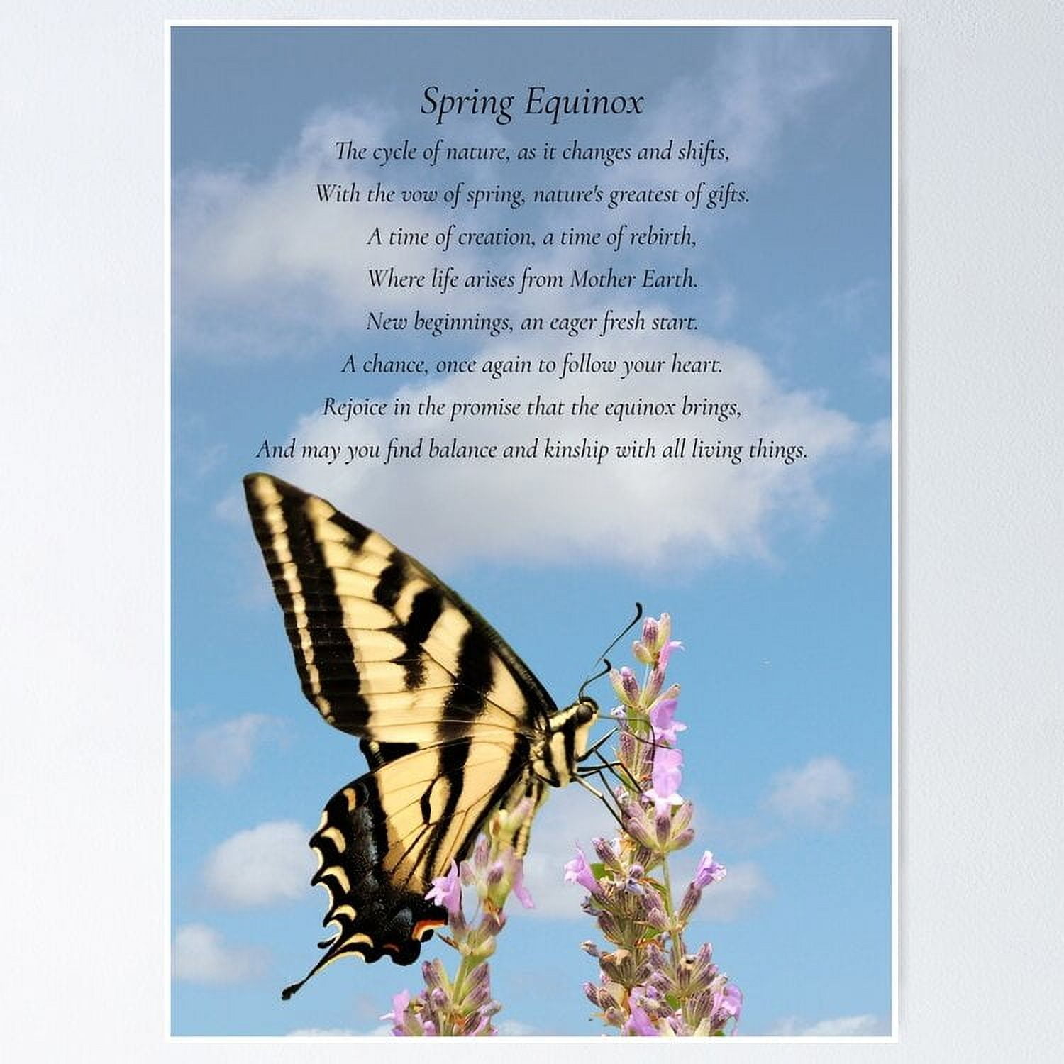 Spring Equinox Blessing Poem with Swallowtail and Bloom Beautiful ...