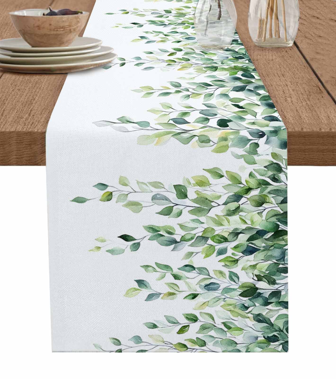 Spring Eucalyptus Leaves Table Runner Botanical Summer Tablerunners 14 ...