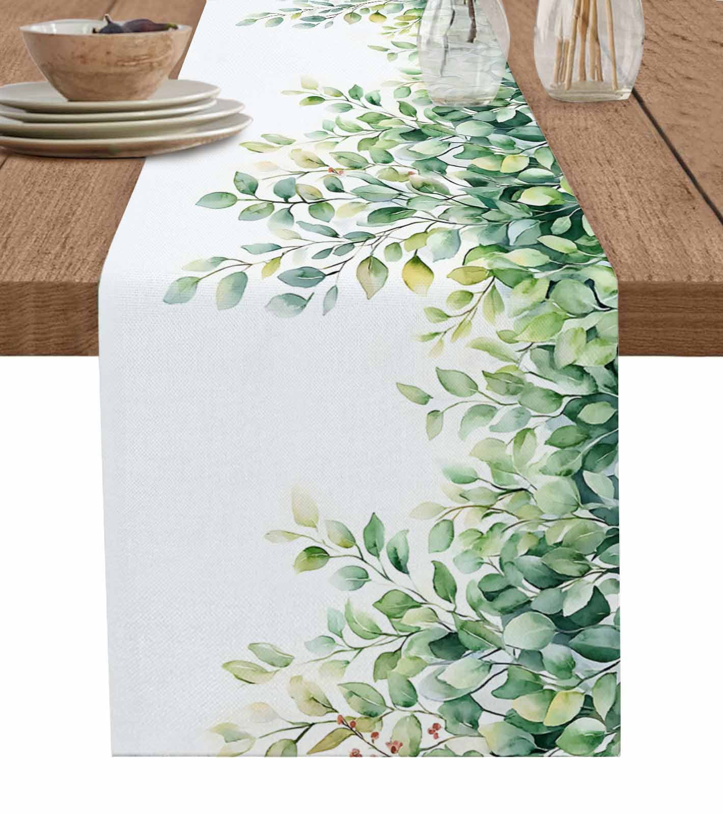 Spring Eucalyptus Table Runner 90 Inches, Country Nature Aesthetics ...
