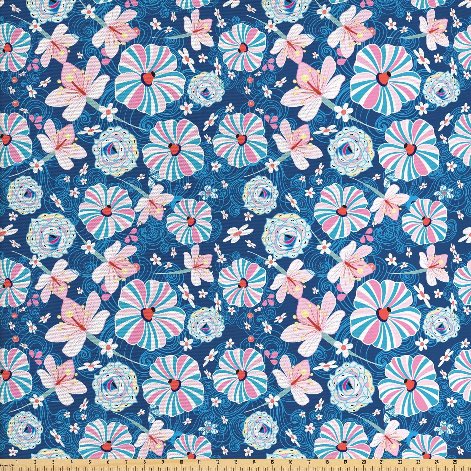 Spring Fabric by the Yard, Seasonal Nature Blooms Colorful Garden Art ...
