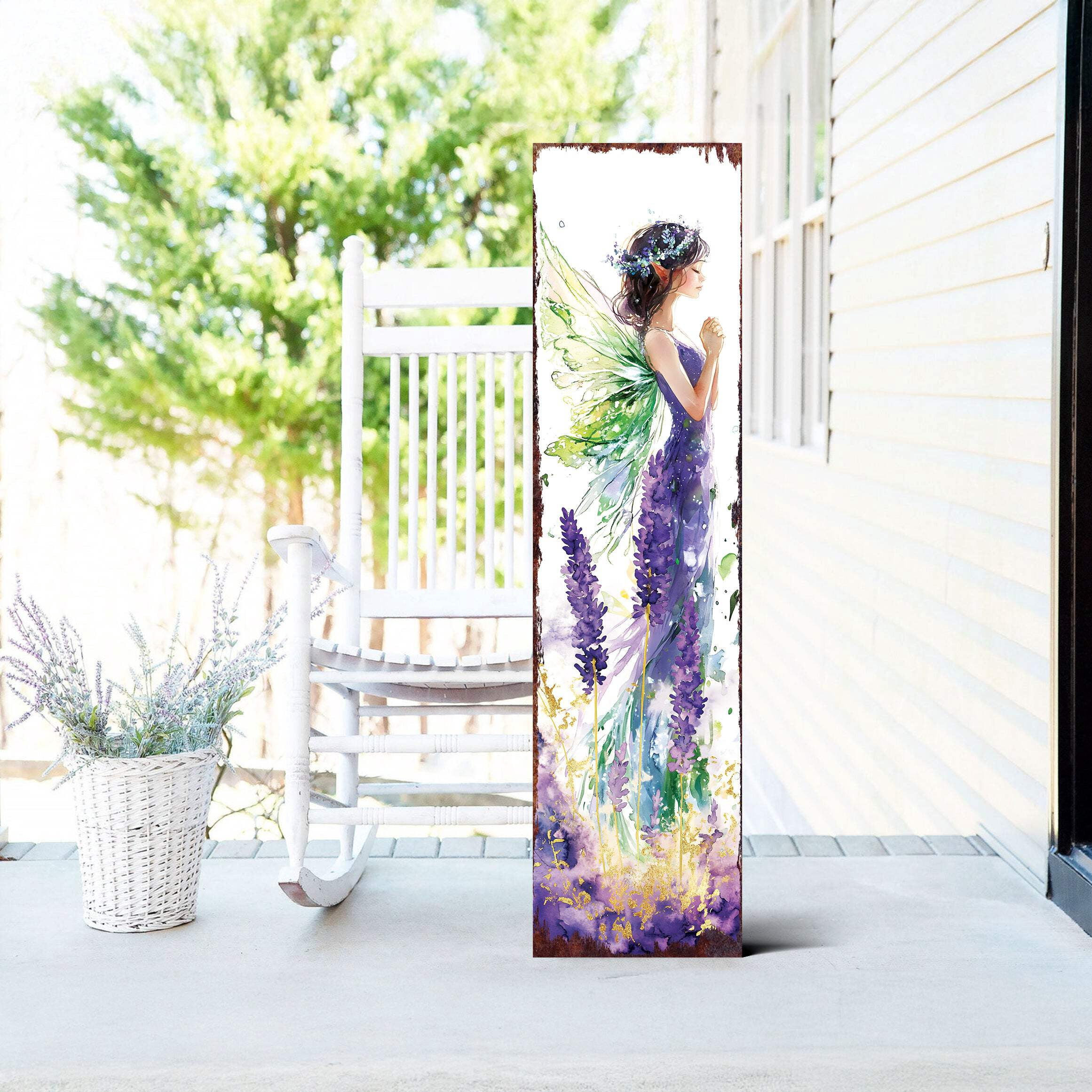 Spring Fairy Lavender Decor Porch Sign | Entryway Decor | UV Print ...