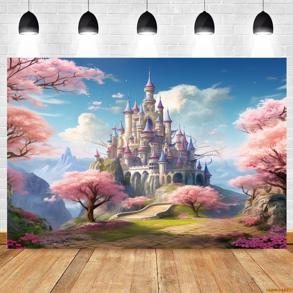 Spring Fairy Tale Castle Backdrop Dreamy ss Birthday Party Wedding ...