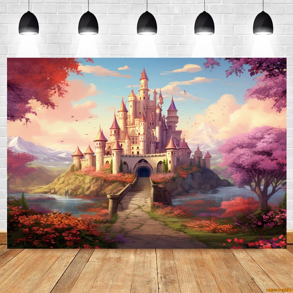 Spring Fairy Tale Castle Backdrop Dreamy ss Birthday Party Wedding ...