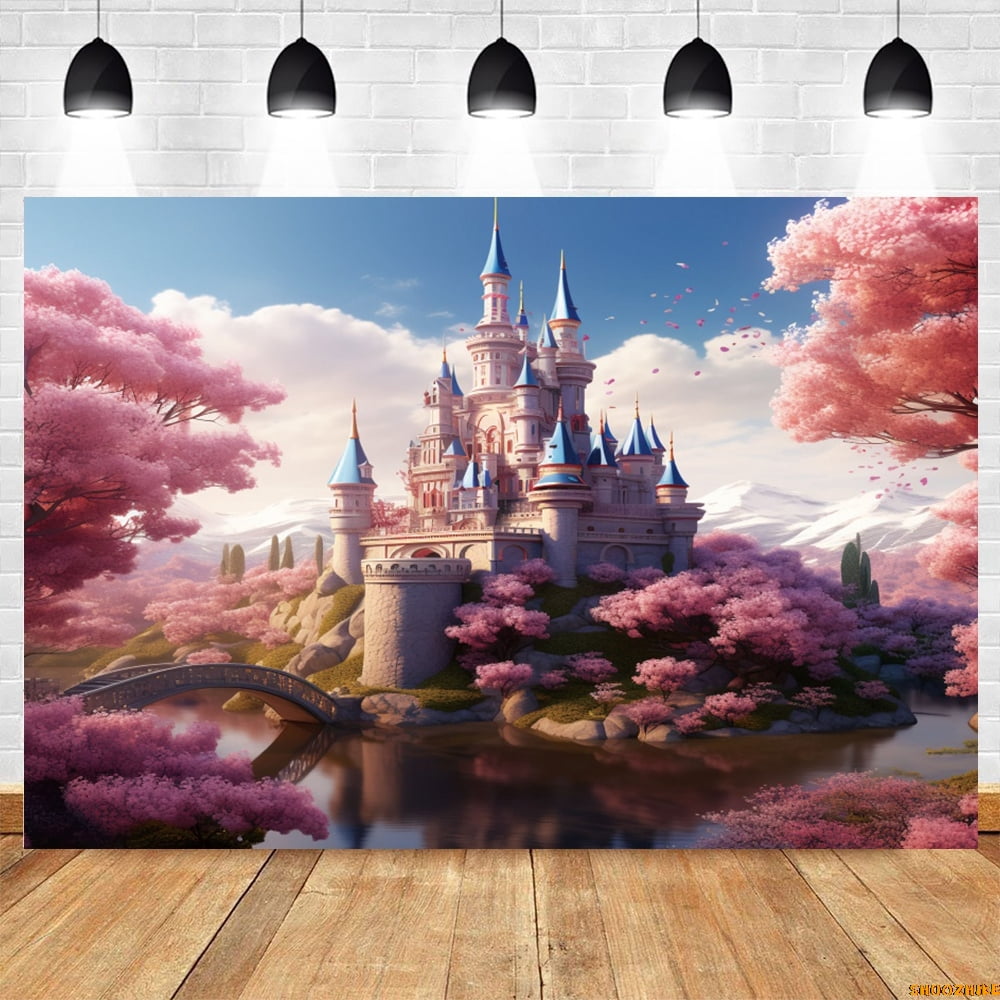 Spring Fairy Tale Castle Backdrop Dreamy ss Birthday Party Wedding ...