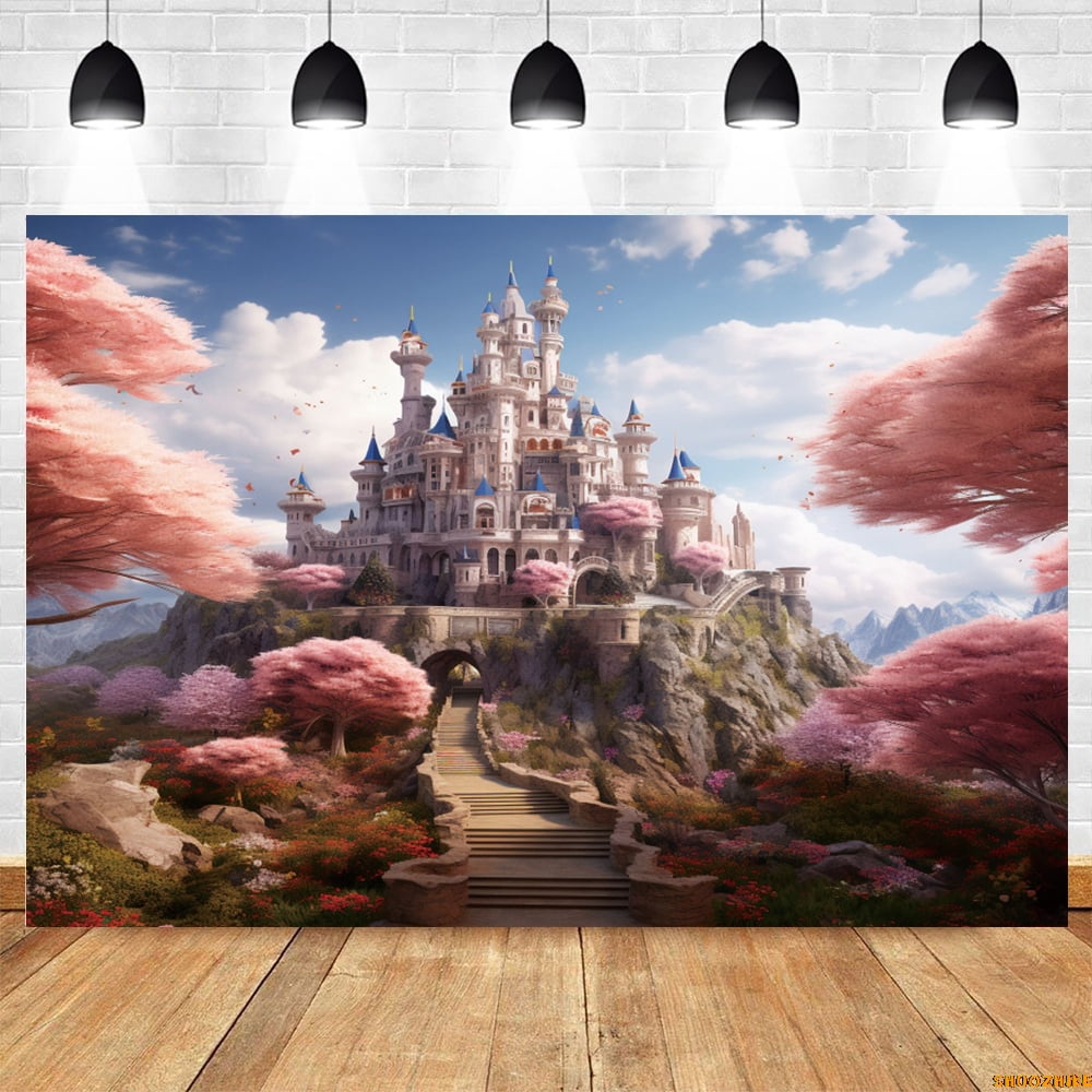 Spring Fairy Tale Castle Backdrop Dreamy ss Birthday Party Wedding ...