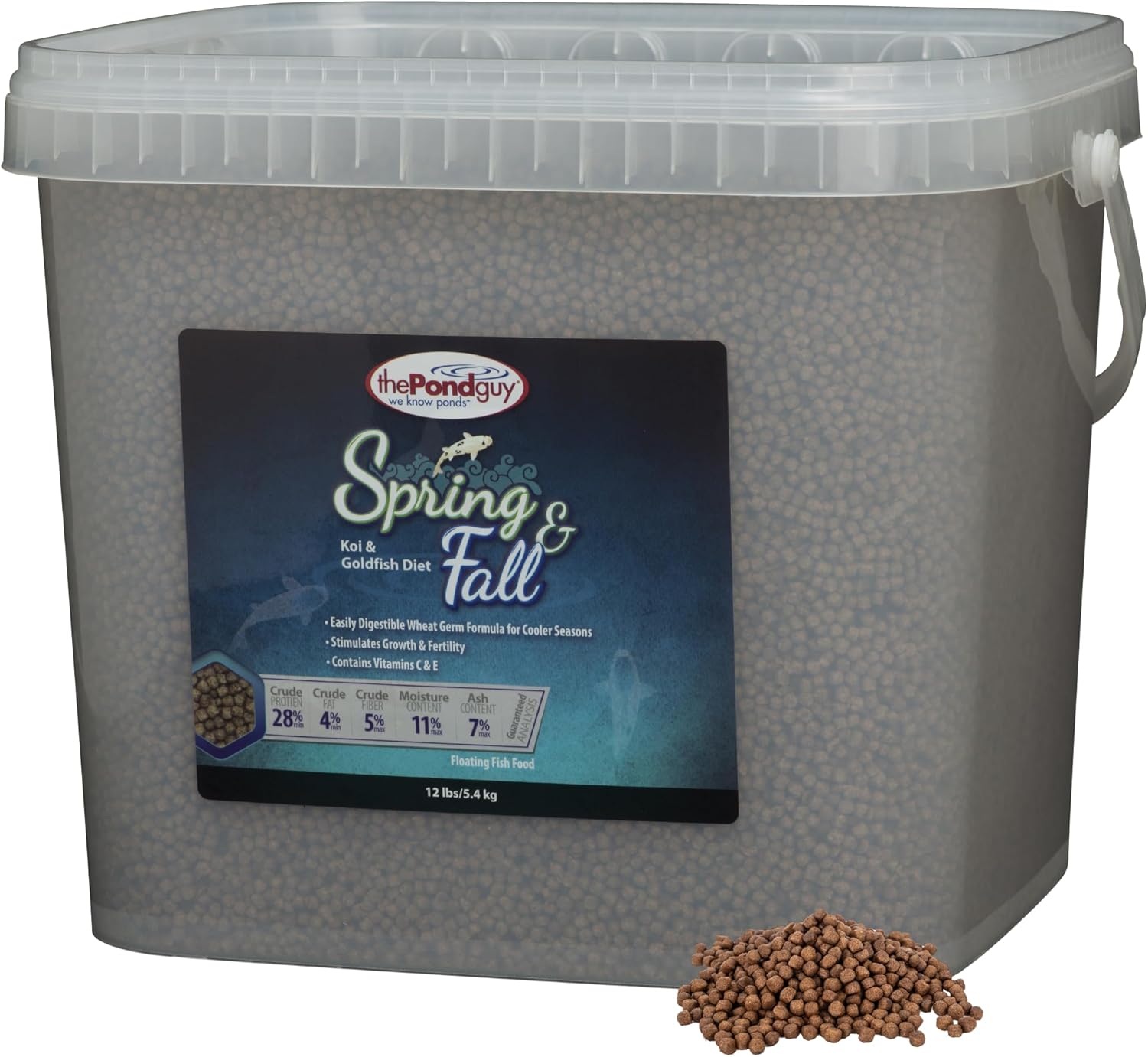 Spring & Fall Wheat Germ Fish Food for Koi & Goldfish, Premium Cold ...