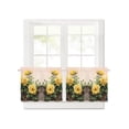 Spring Farm Fences Yellow Roses Short Blackout Curtains 24 Inch Long ...
