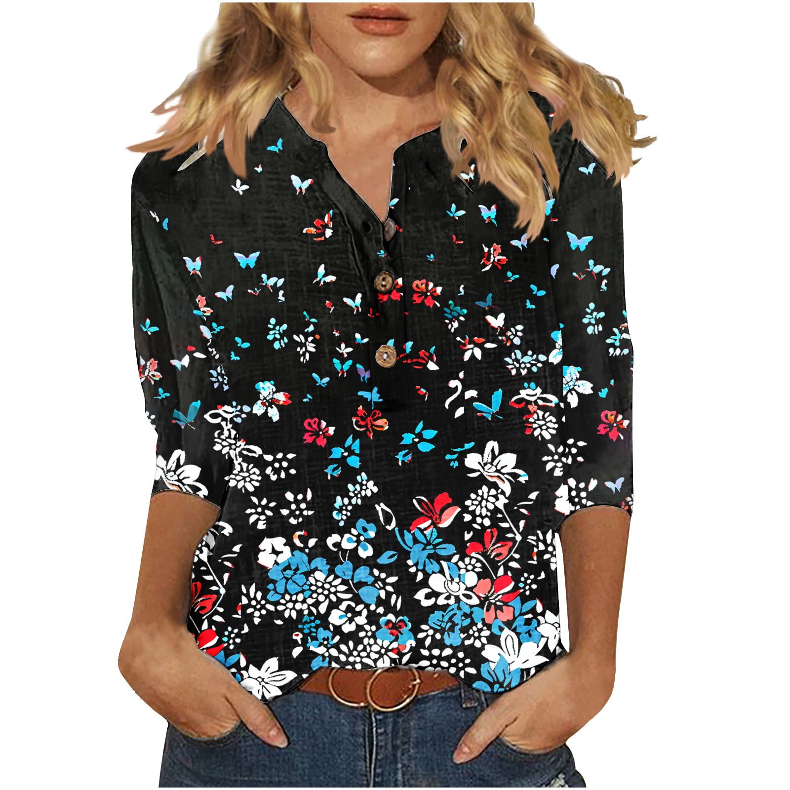 Spring Fashion Summer Tops for Women under $10 Cotton Linen Round Neck ...