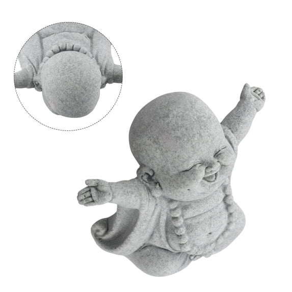 Spring Fat Smiling Buddha Garden Ornament Sandstone Effect Outdoor ...