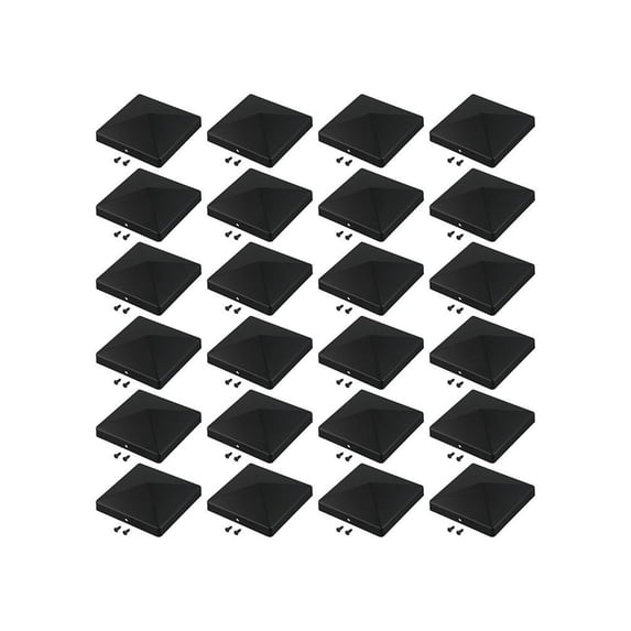 Spring Fence Post Cap With Pre-Drilled Holes Black Plastic Pyramid For ...