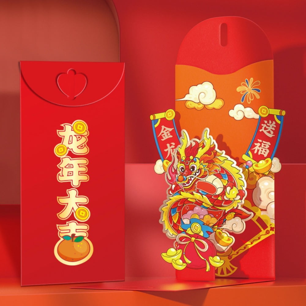 Spring Festival Exquisite Dragon Year 3D Thickened 2024 Year Angpao Red ...