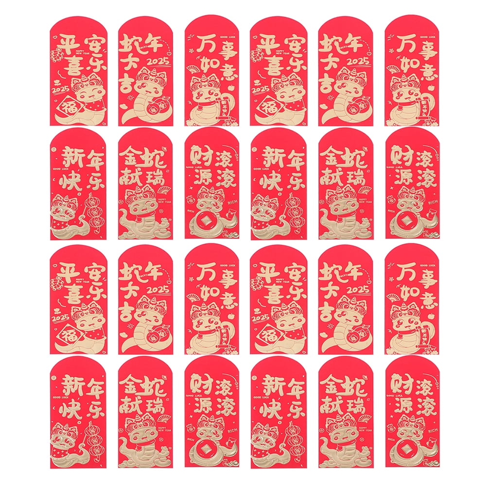 Spring Festival Money Bag,24Pcs Chinese New Year Red Envelopes Snake ...