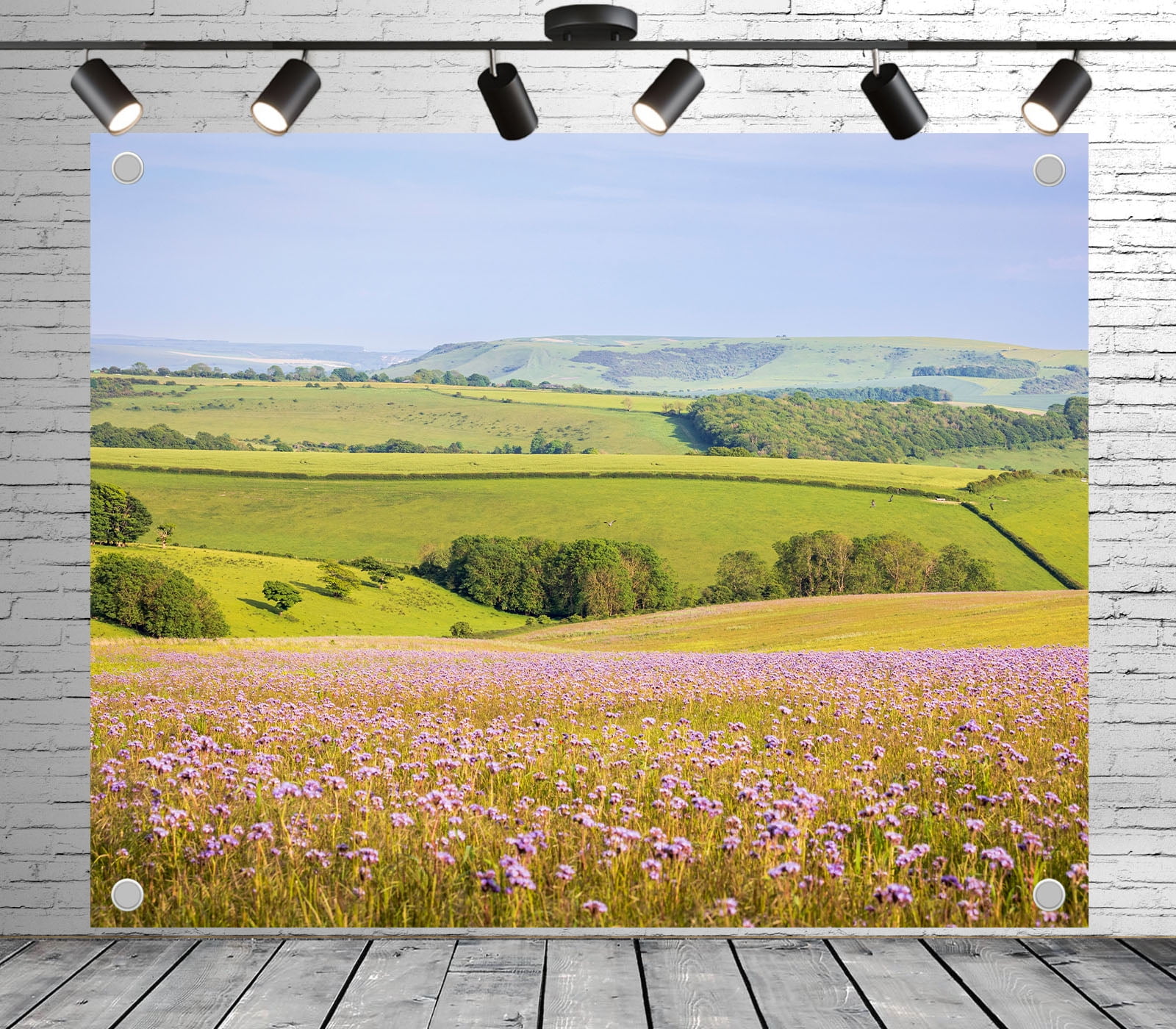 Spring Field Backdrop | Polyester Fabric Banners Decorative Curtains ...