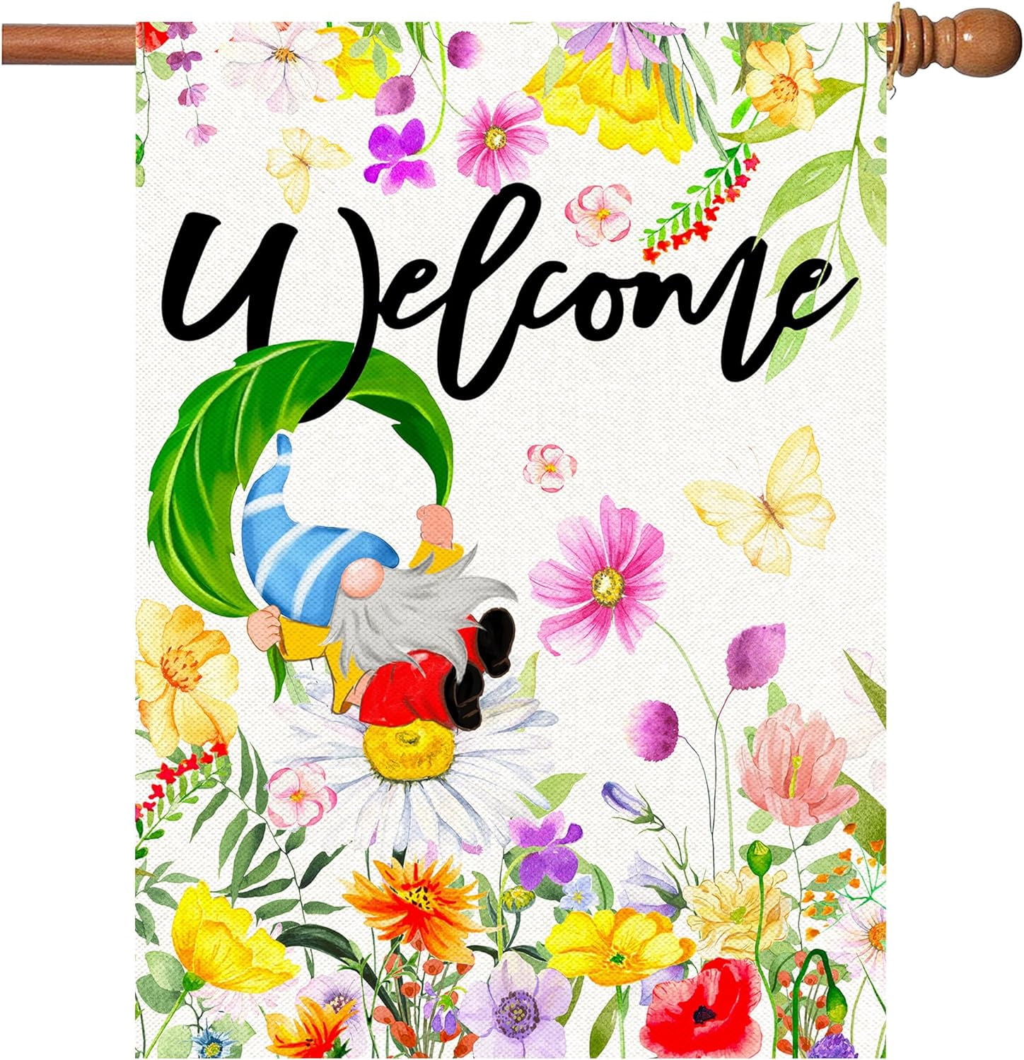 Spring Flag, Hello Spring Flags for Outdoors 28 x 40 Double Sided ...