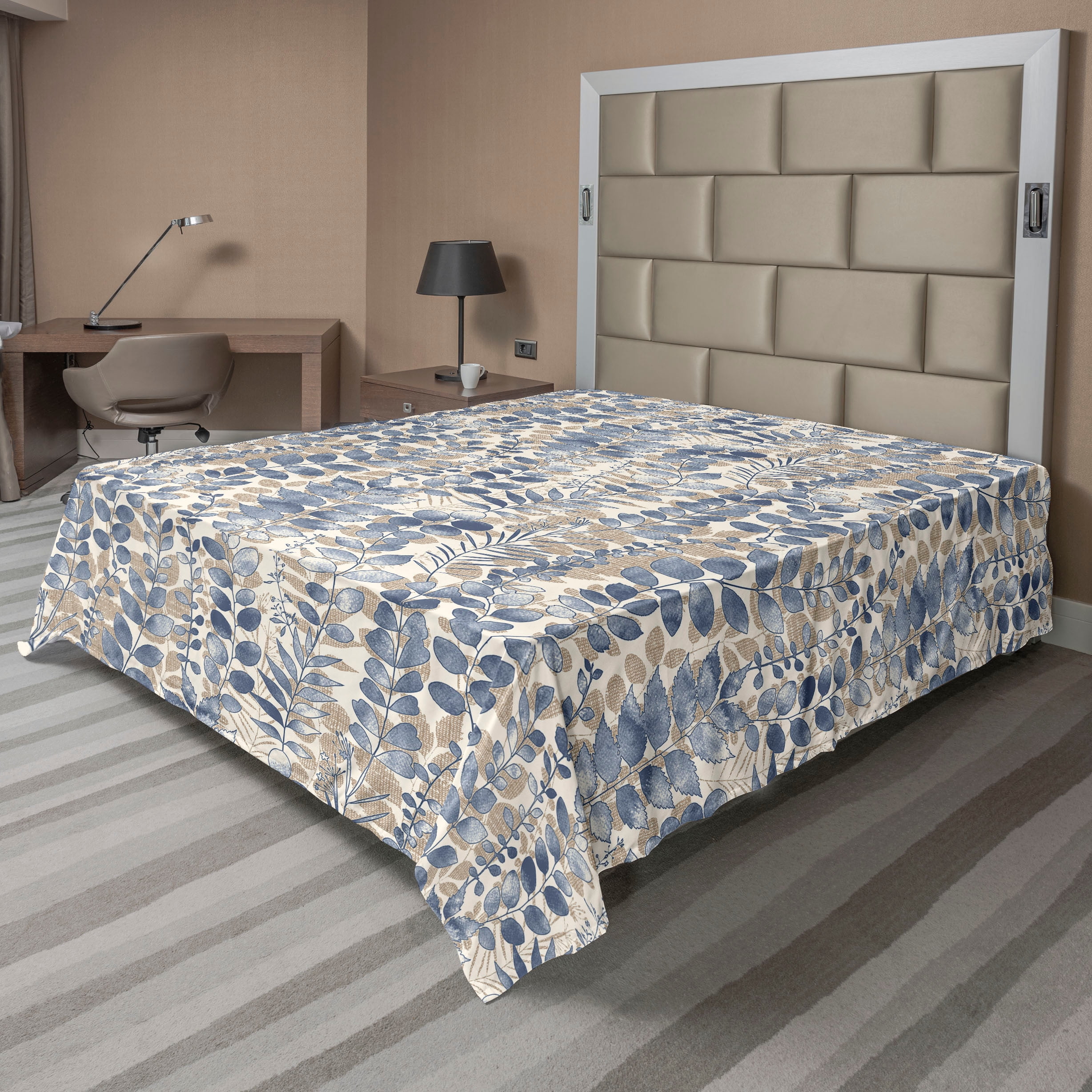 Spring Flat Sheet, Nature Concept Continuous Overlapped Leaves ...