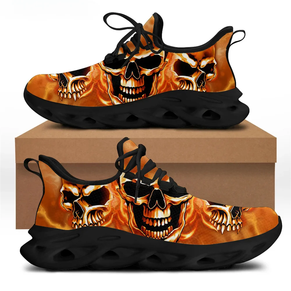 Spring Flats Men Shoes Cool Punk Skull Design Casual Men's Sneakers ...