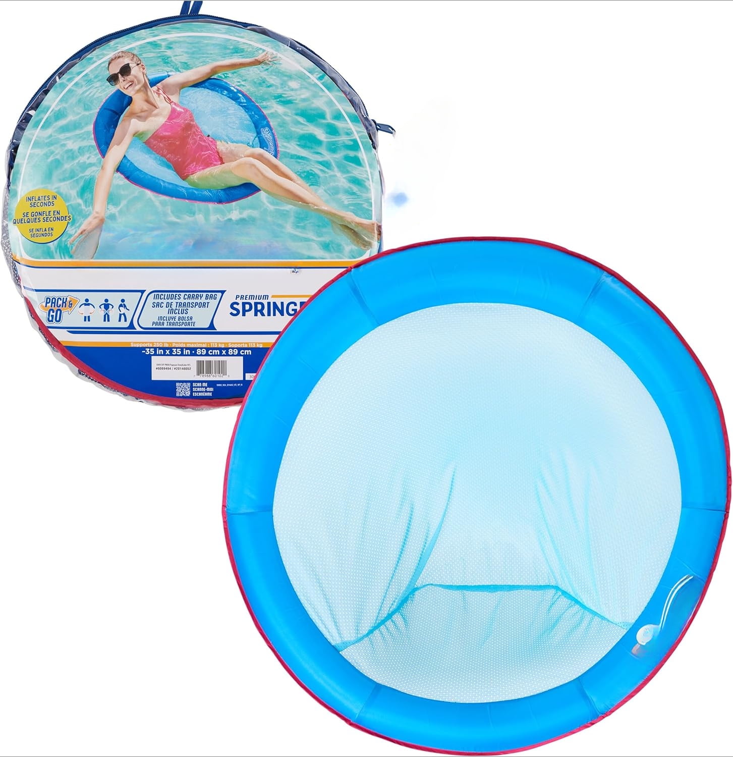 Spring Float Premium Papasan Pool Lounger, Inflatable Pool Floats Adult ...