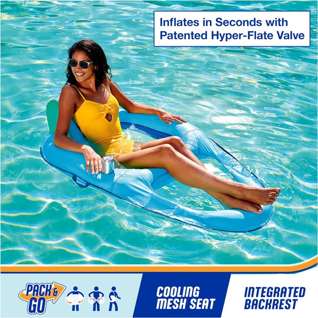 Spring Float Premium Recliner Pool Lounger with Hyper-Flate Valve ...