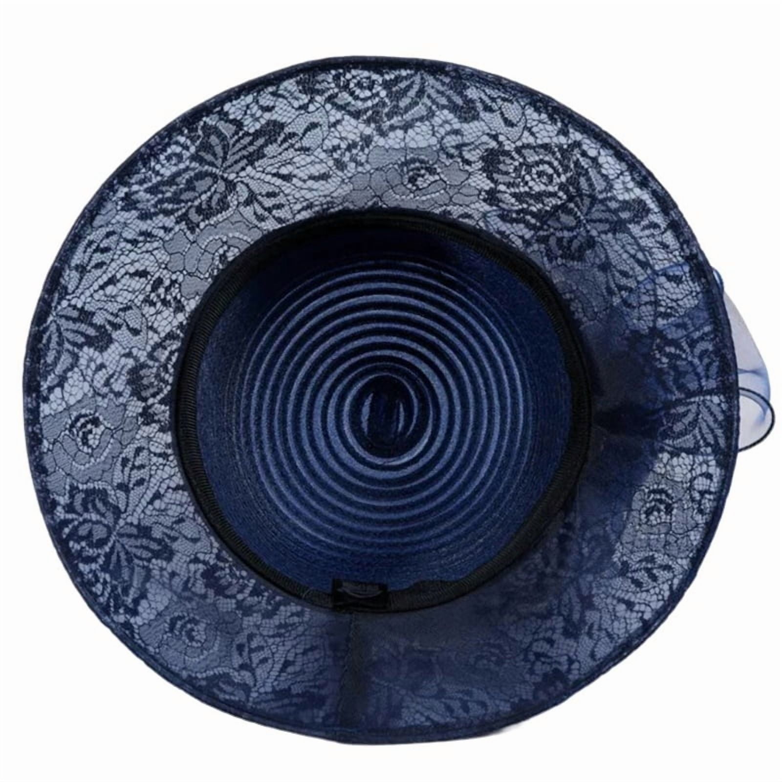Spring Floppy Hat for Woman Tea Party Bucket Hat Sheer Yarn Wide Brims ...