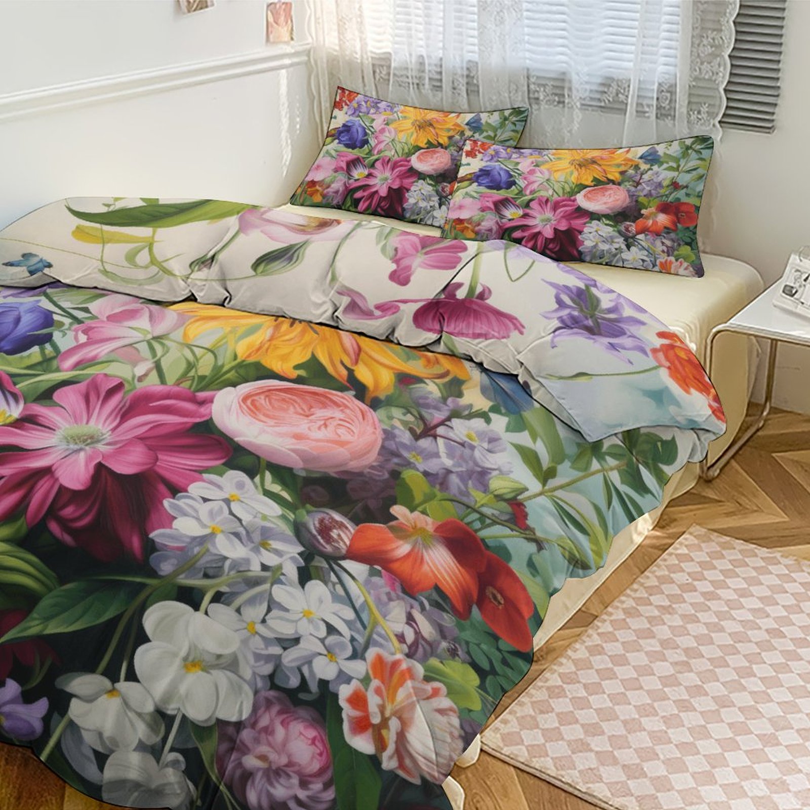 Spring Floral 3D Duvet Cover Set Quilt Cover Theme of for Bedroom ...